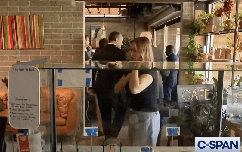 Emhoff, Tim Walz Walk Away from Cafe Counter Without Paying - Headline ...